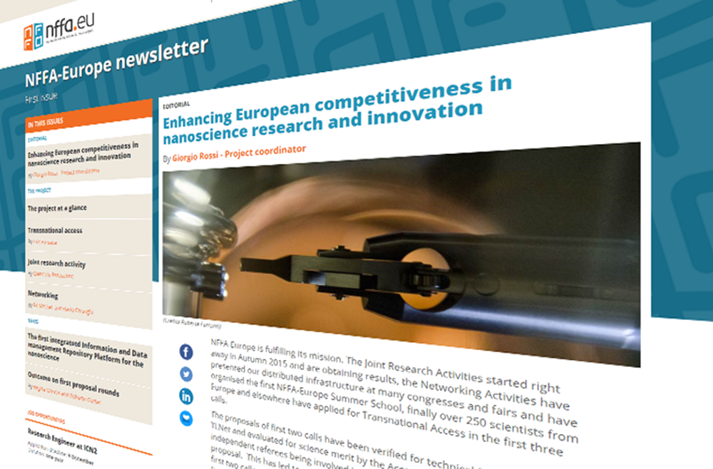 The first Newsletter | NFFA.eu